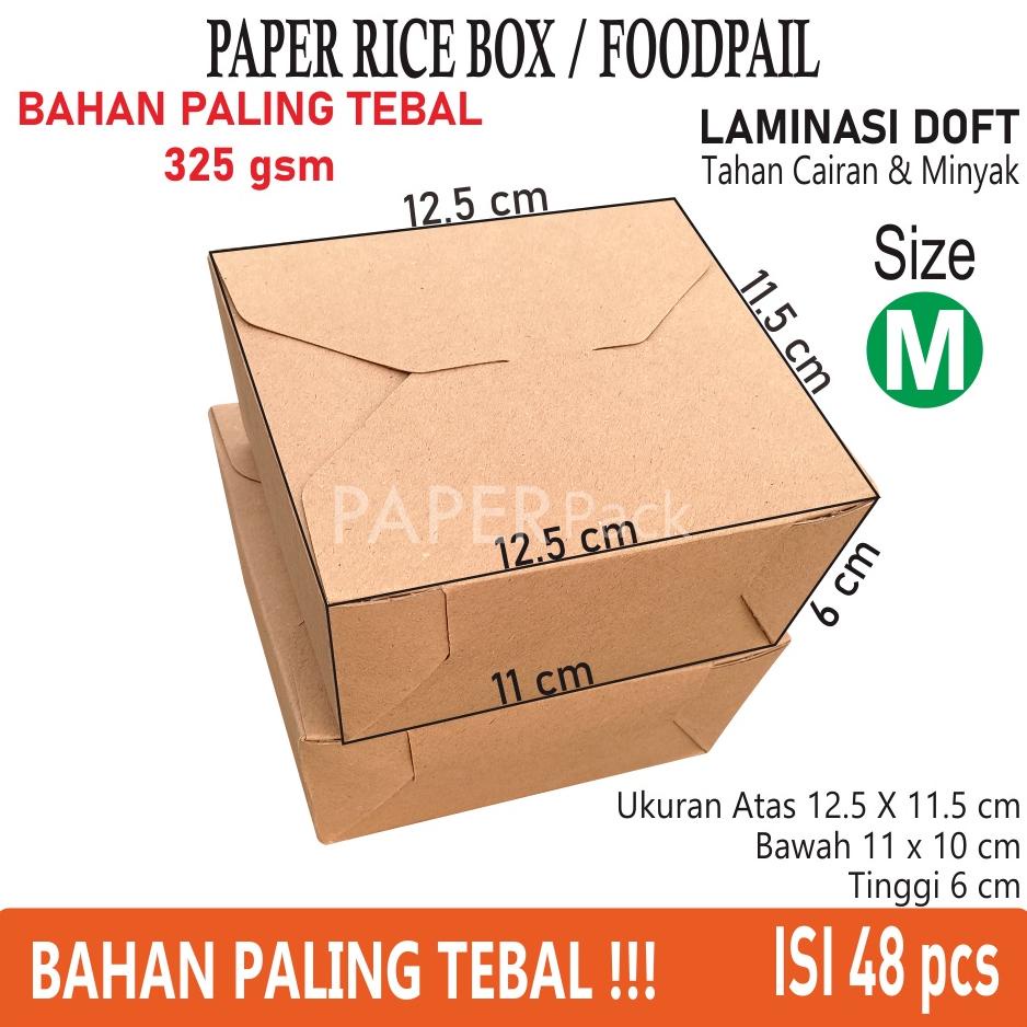 Jual Food Pail M 325 Paket 48Pcs/Paper Rice Box/Ricebowl/Dus Makanan ...