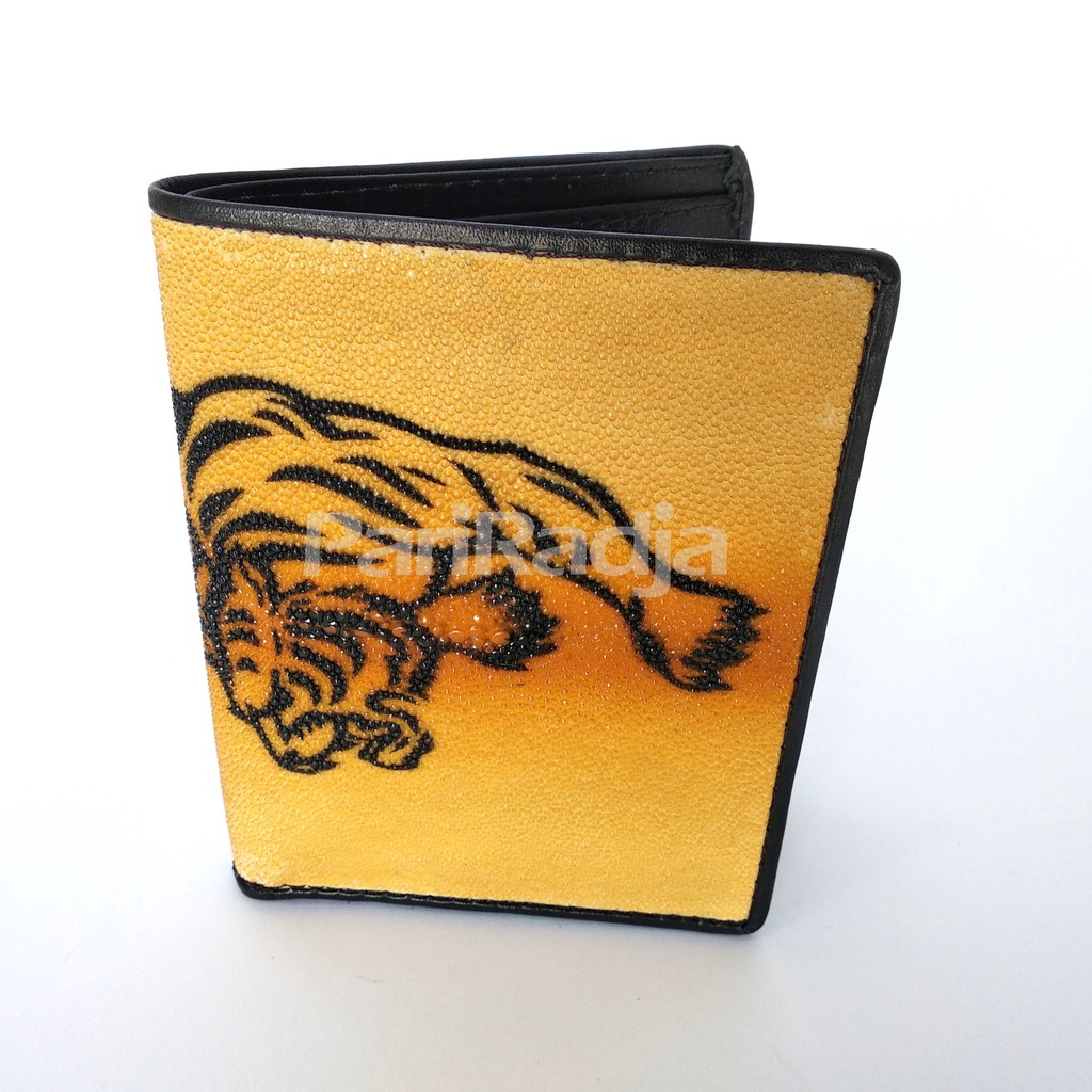 Jual Dompet Kulit Ikan Pari Asli Gambar Harimau Kuning - Dompet Kulit ...