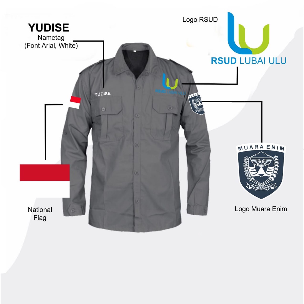 Jual Kemeja Lapangan Bahan Ripstok/Drill Custom Bordir Biasa & Bordir ...