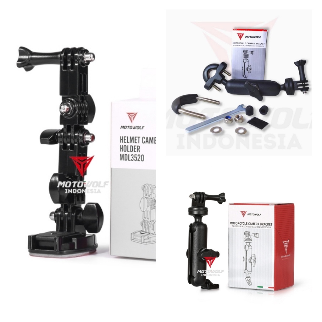 Jual Mount Kamera Gopro Motowolf Alumunium Universal Motor ATV Sepeda ...