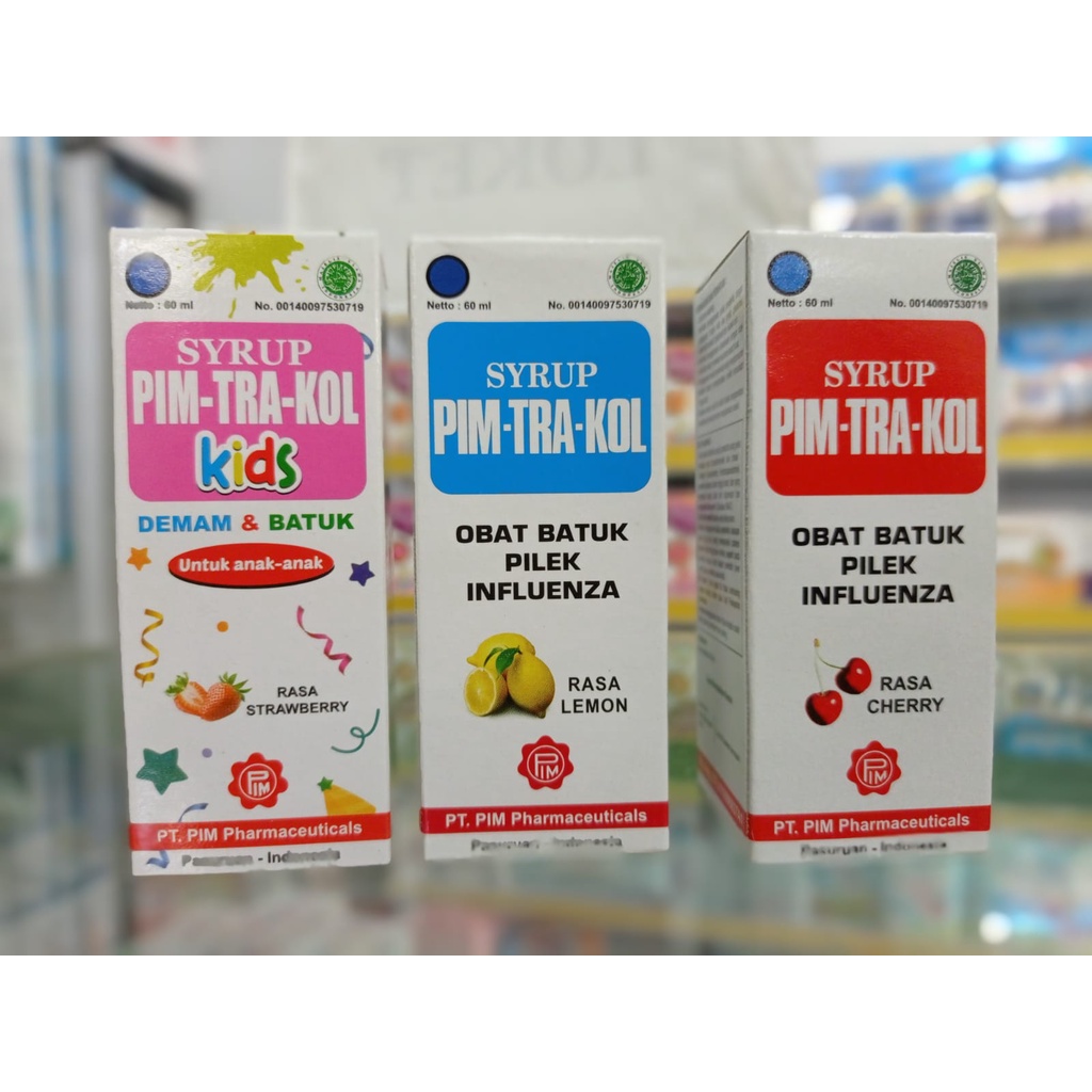 Jual Pim-Tra-Kol Sirup 60 ml (lemon, strowberry, cherry) | Shopee Indonesia