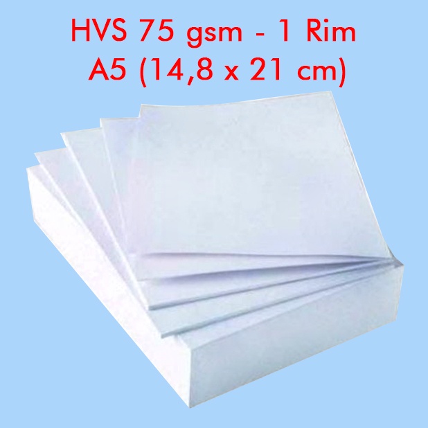 Jual Kertas HVS 75 gsm ukuran A5 / 1 rim print copy | Shopee Indonesia
