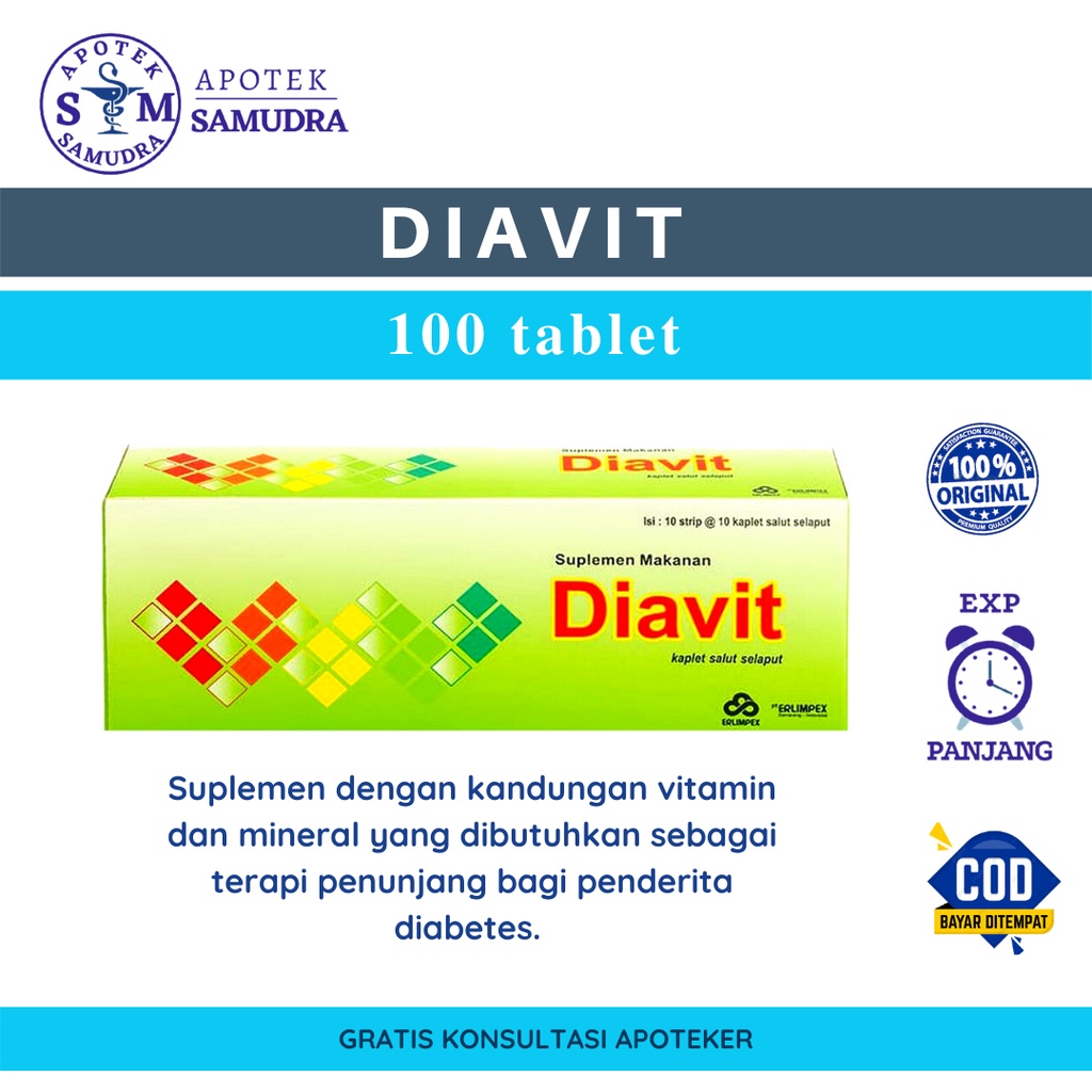 Jual DIAVIT Kaplet - Persetrip isi 10 Kaplet (Suplemen Makanan serta ...