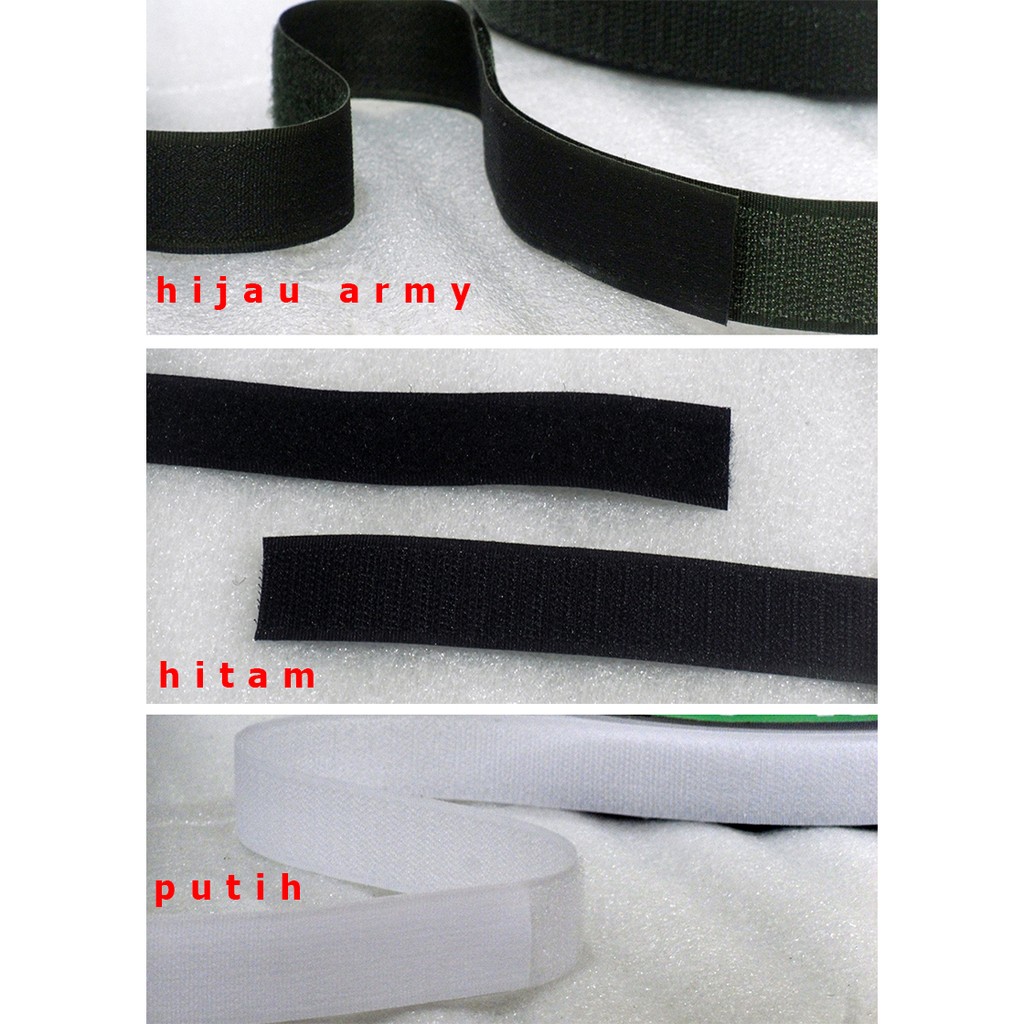 Jual Velcrow 2,5 cm Kretekan Velcro perekat Fastener hitam putih hijau ...