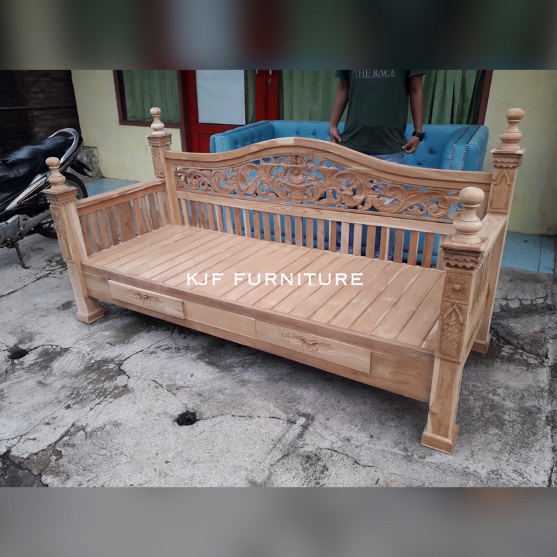 Jual bangku bale bale bale jati rahwana kualitas jati bagus | Shopee ...