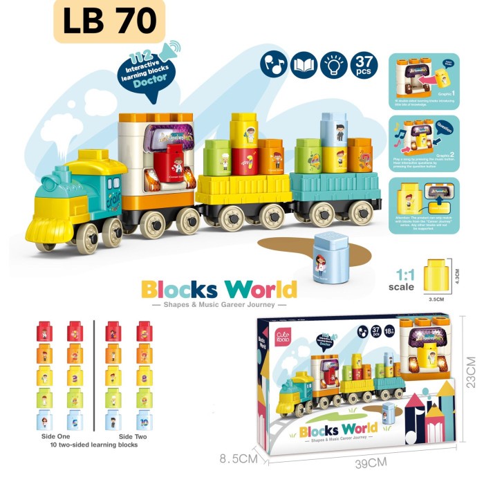 Jual [HOB] [LB70] Mainan Edukasi / Kado Ulang Tahun anak 2 tahun / Mainan Susun Balok Lampu ...