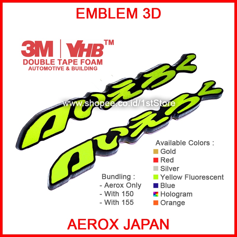 Jual EMBLEM AEROX JAPAN 3D BADGE LOGO TIMBUL YAMAHA AEROX155 OLD ALL ...