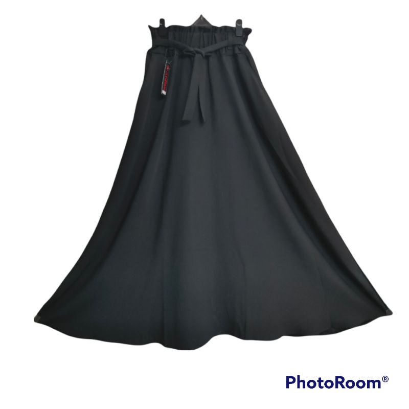 Jual Rok payung polos panjang bahan jetblack/rok hitam premium/rok ...