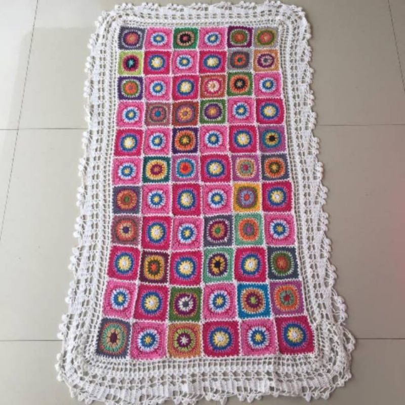 Jual Taplak meja rajut granny square ukuran 180 x 80 | Shopee Indonesia