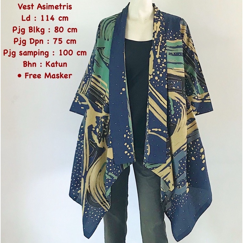 Jual [Pilih motif] VEST BATIK - OUTER BATIK KIMONIK - Outer Scarf ...