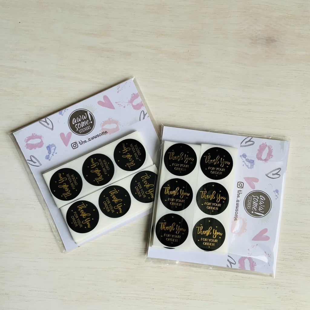 Jual Sticker Label Thank You For Your Order Warna Hitam untuk Packaging ...