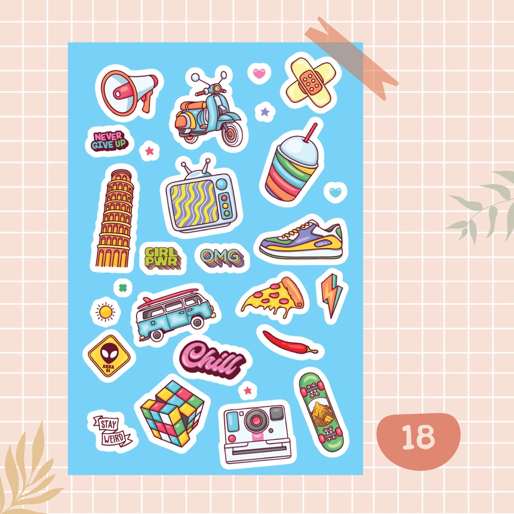 Jual STIKER AESTHETIC A6 *SUDAH CUTTING* | STICKER ESTETIK HP | STIKER ...