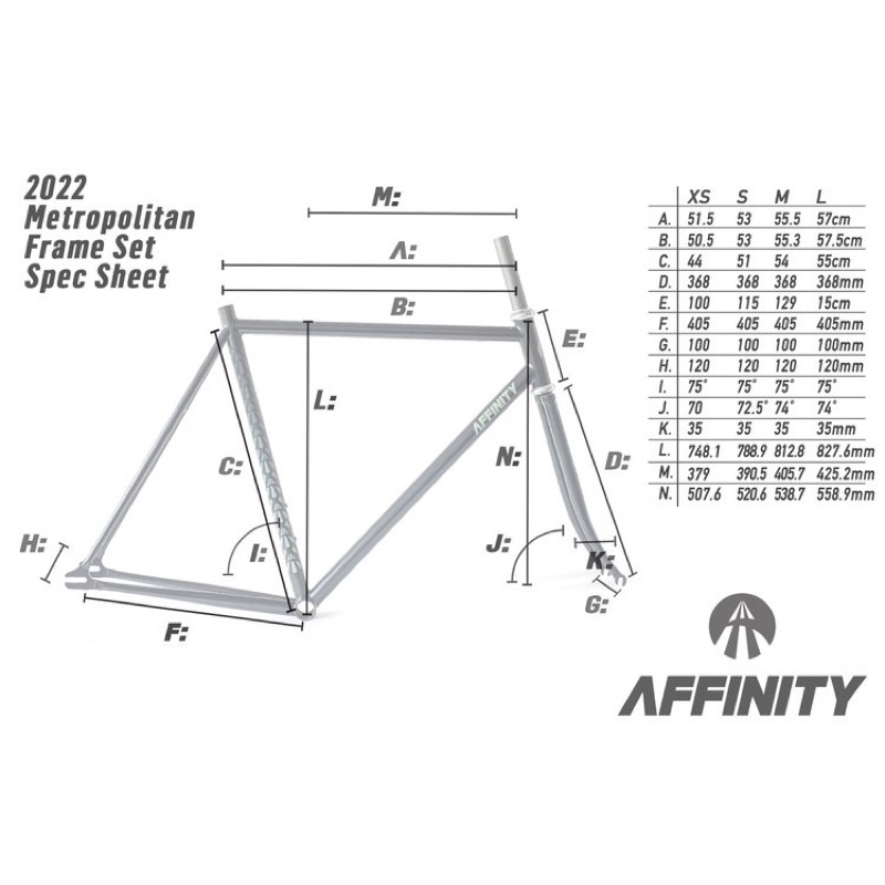 Jual Affinity Metropolitan Frameset Frame Set Sepeda Fixie Fixed Gear ...