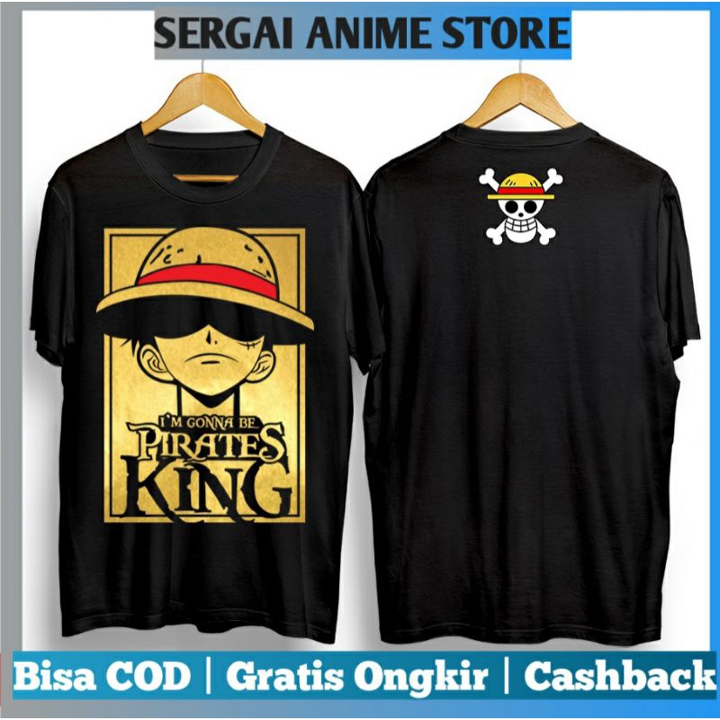 Jual OP5 Kaos One Piece | Baju Luffy Gold Anime One Piece Sablon ...