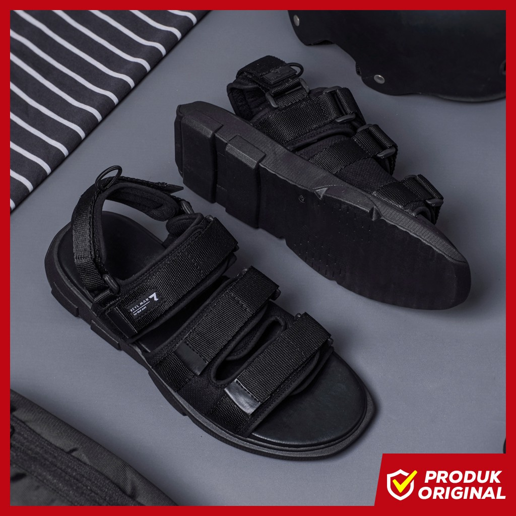 Jual SECRET BLACK ORIGINAL x REYL MAN Sandal Casual Hitam Pria Sendal ...