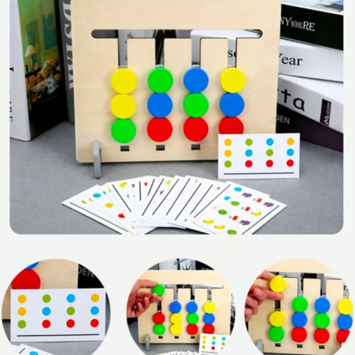 Jual [capt] Mainan Edukasi Anak Puzzle Kayu Geser Logis Domino Gambar ...