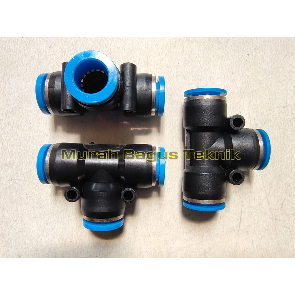 Jual Fitting Angin PE 12mm Fitting Pneumatic PE 12mm TEE REDUCING ...