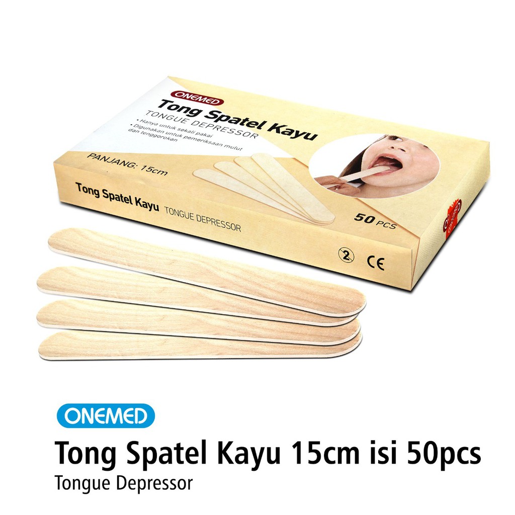 Jual Tong Spatel Kayu Onemed Box isi 50 Pcs | Shopee Indonesia
