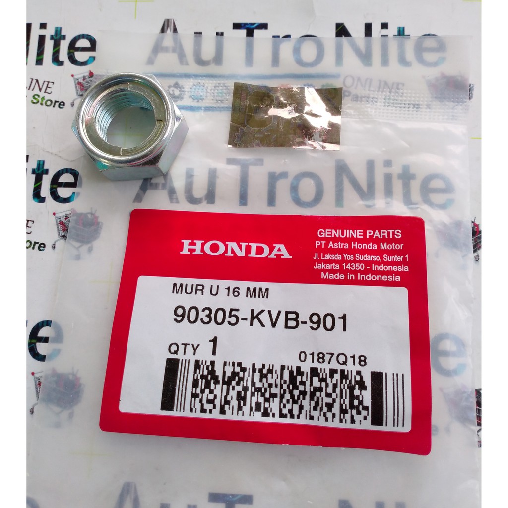 Jual Nut Mur U 16 mm 90305-KVB-901 Roda Belakang Ori Honda Beat Genio ...