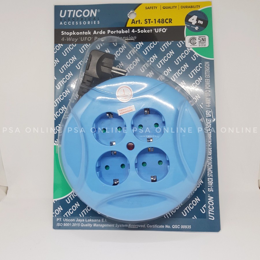 Jual STOP KONTAK KABEL ROLL 4 LUBANG UFO + KABEL 4 METER UTICON ST-148 ...