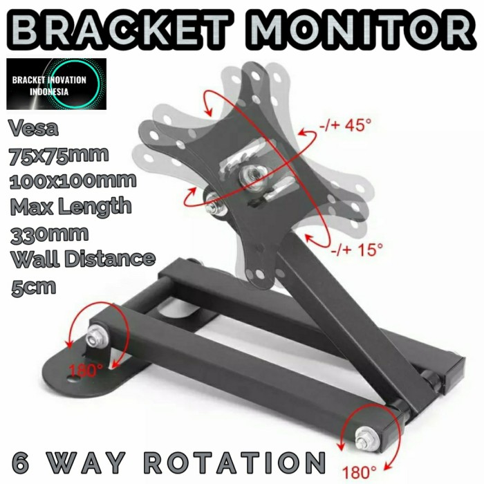 Jual BRACKET/BRAKET/BREKET MONITOR/TV 14 15 17 19 20 22 24 27" MAX 30 ...