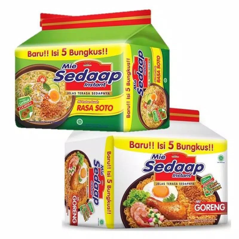 Jual Mie sedaap Mi Sedap Goreng/Soto Pack isi 5 x 90gram Mie sedap ...