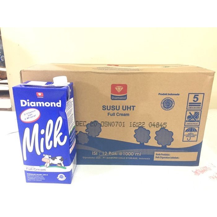 Jual Diamond Milk UHT Full Cream 1 Liter /Susu UHT Diamond 1000Ml / dus | Shopee Indonesia