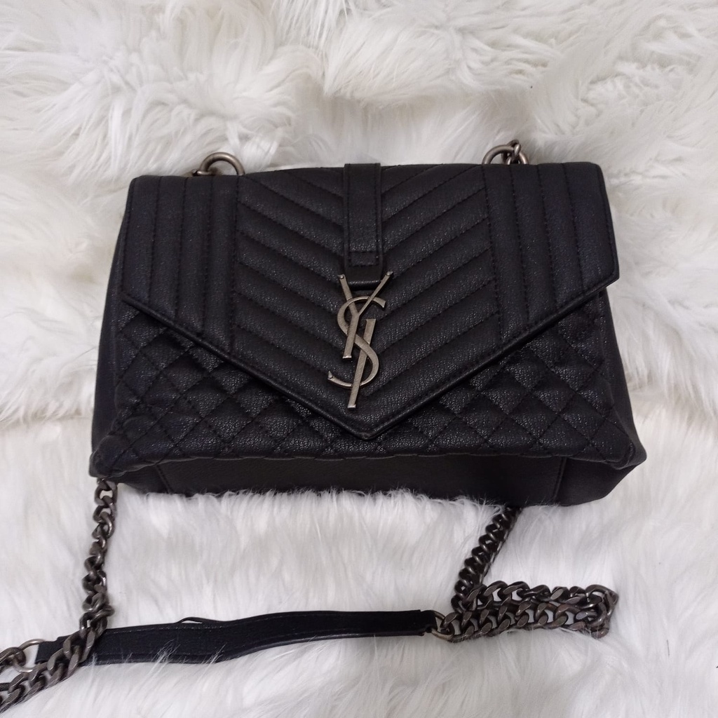 Jual ysl medium bag envelope caviar large TOP BLACK | Shopee Indonesia