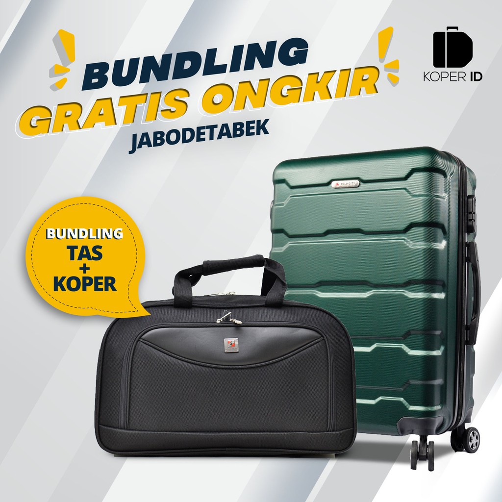 Jual Tas Koper Hardcase Kabin Polo City 071 size 20 inch Bundling Tas ...
