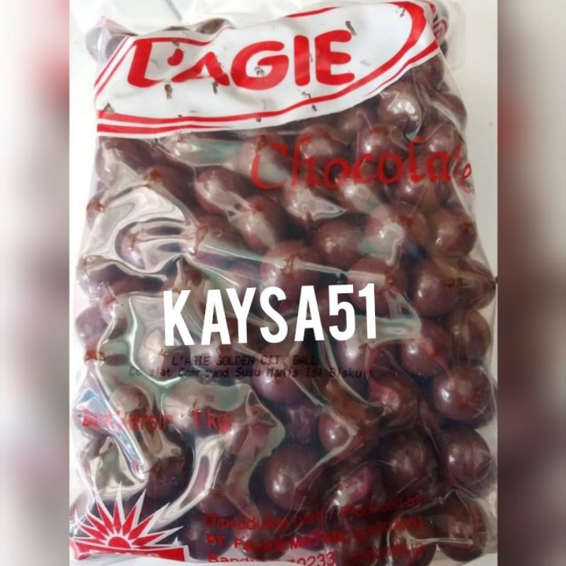 Jual L'agie Chocolate ball bola2 biskuit permen coklat biskuit camilan ...