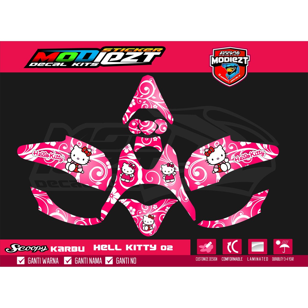 Jual STIKER DECAL STRIPING CUTTING SCOOPY CARBU FREE STIKER | Shopee ...