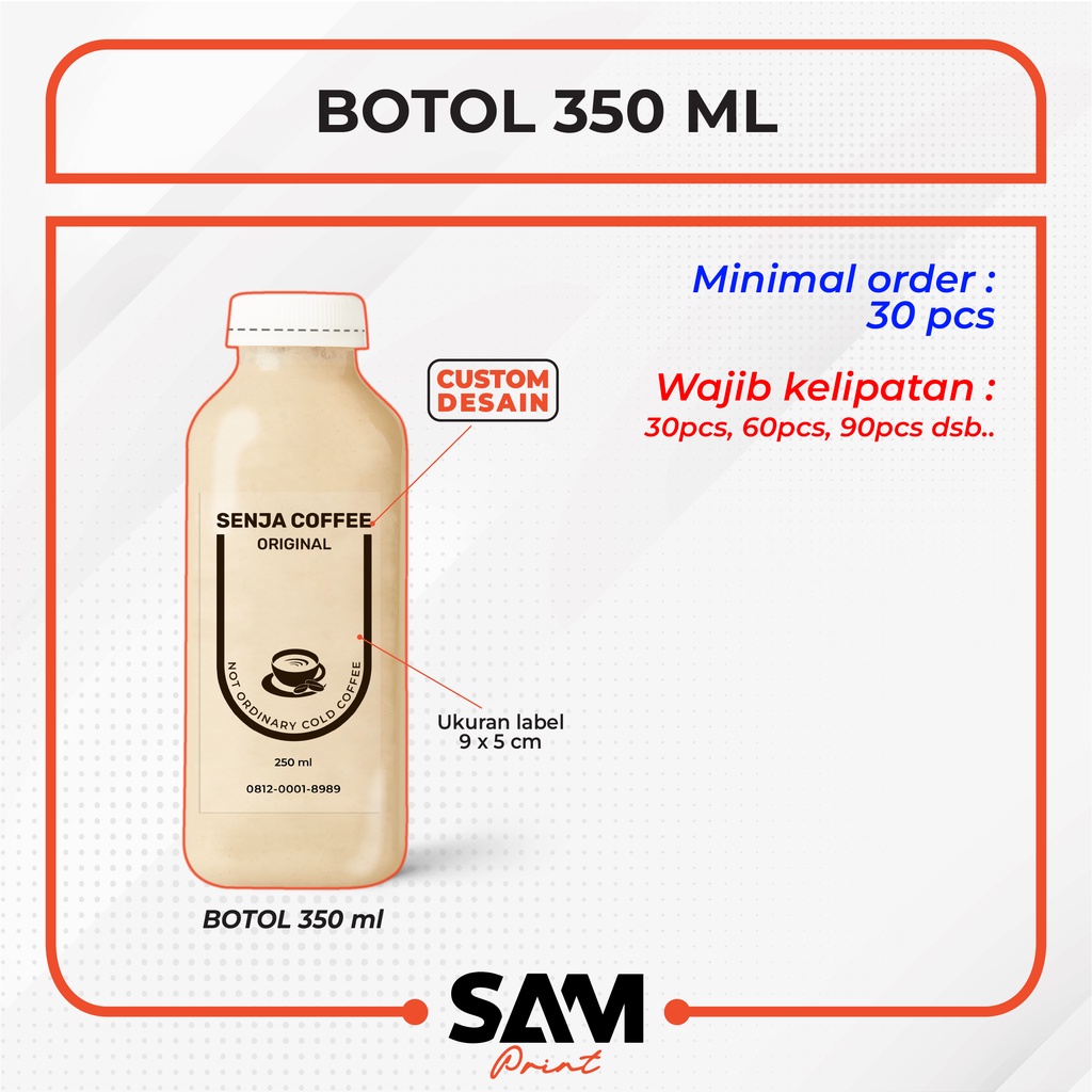 Jual Cetak Stiker Label Botol Kopi TRANSPARAN Label Minuman Label Botol ...