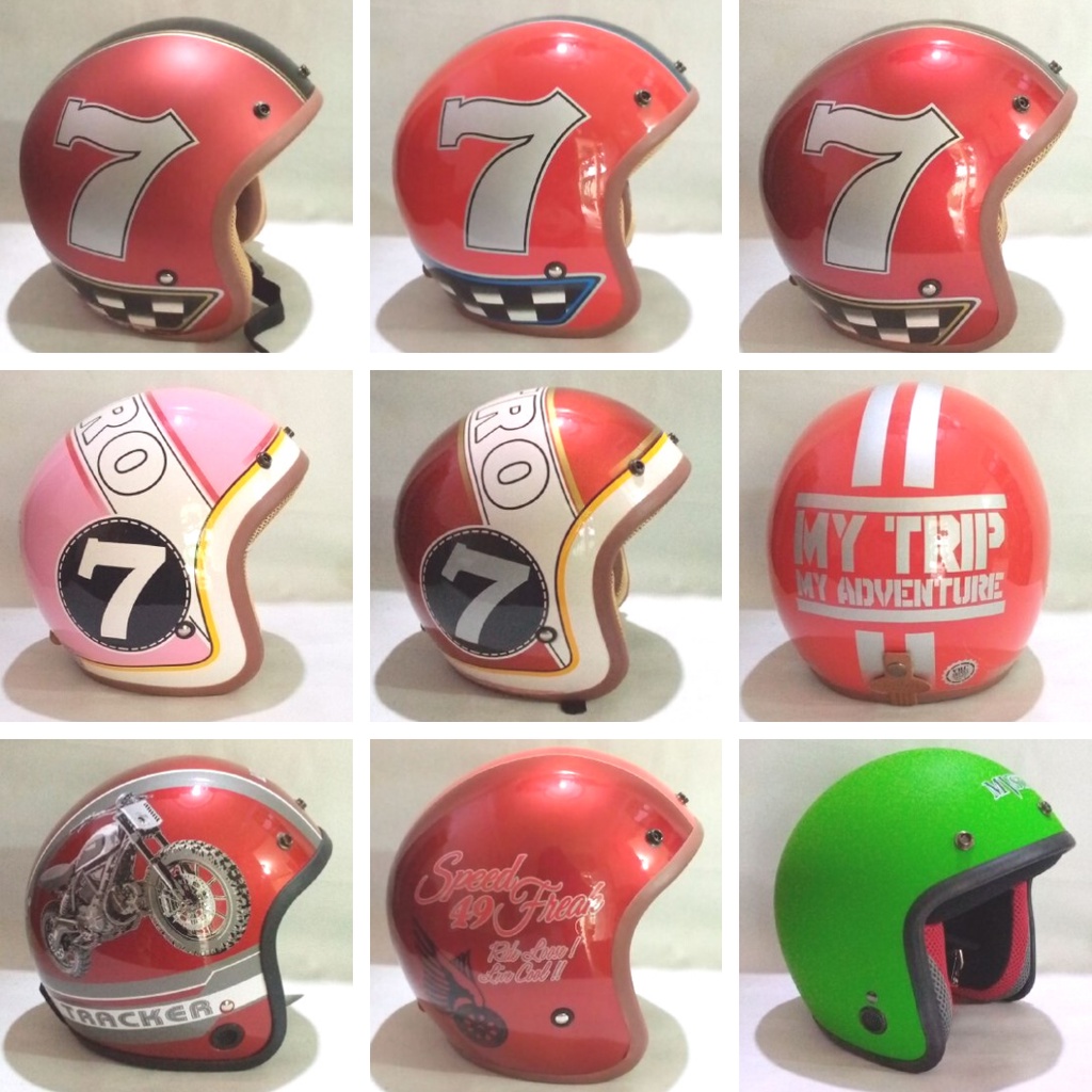 Jual Helm Retro Motif Keren Murah | Shopee Indonesia