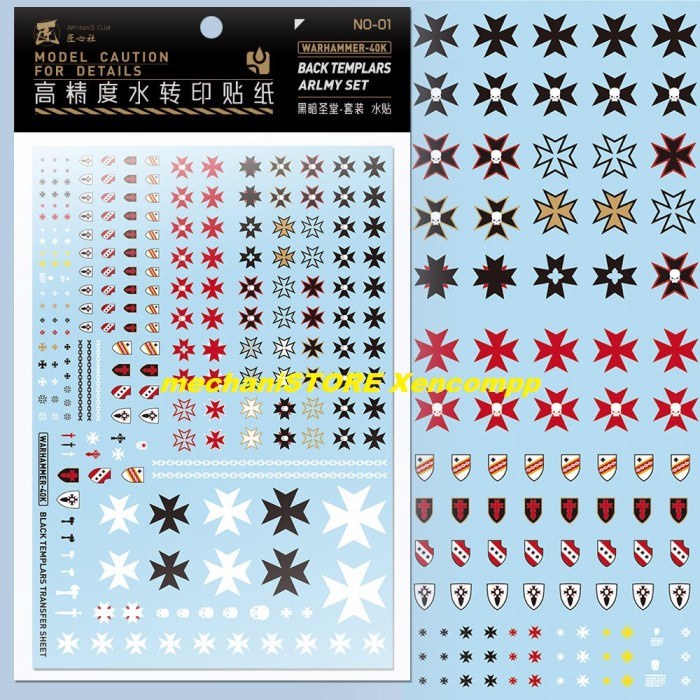 Jual Water Decal WARHAMMER 40K - 01 BLACK TEMPLAR ARMY SET | Shopee ...