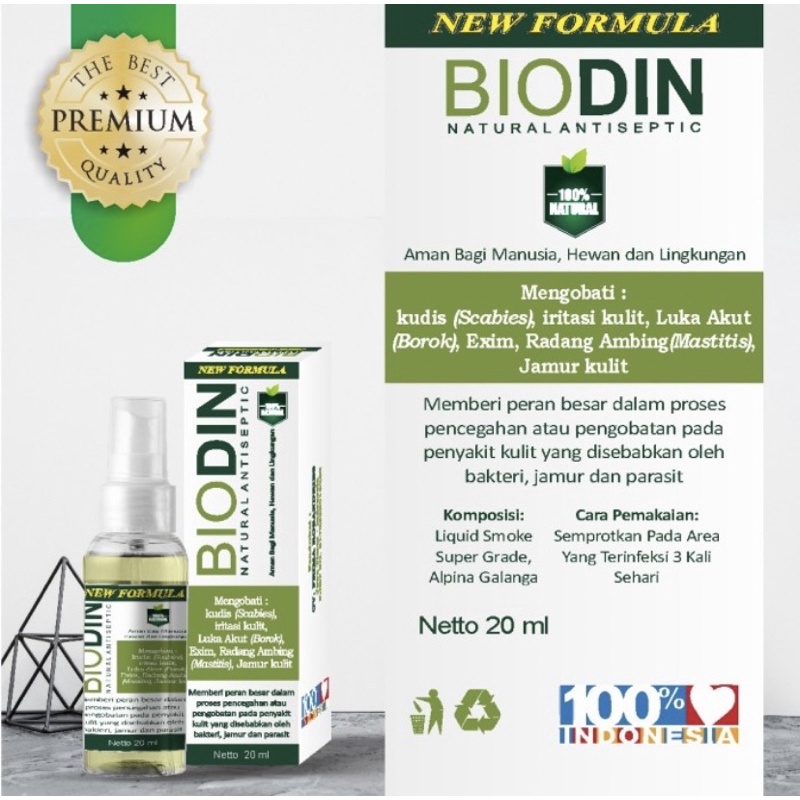 Jual Biodin Spray 20 ml Obat Scabies Jamur Hewan Kucing Anjing Obat ...