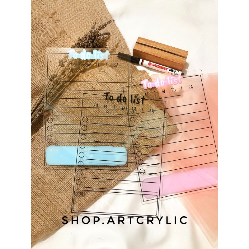 Jual Custom Acrylic To do List / Monthly Planner / Weekly Planner ...