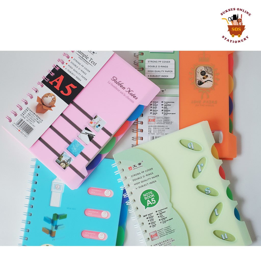 Jual SOS Buku Tulis Spiral A5-90 Index Cover Plastik/Buku Spiral ...