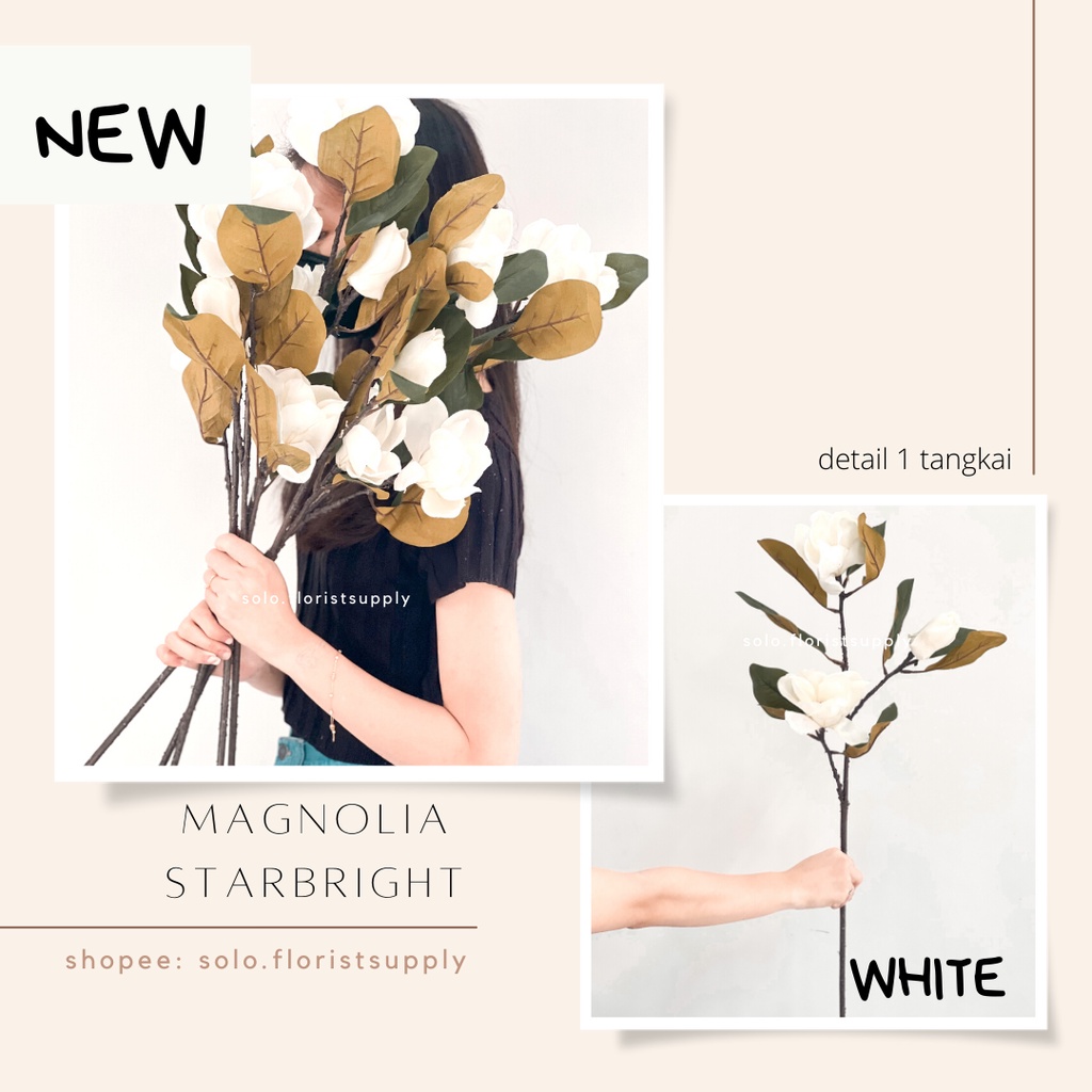 Jual MAGNOLIA STARBRIGHT Artificial Flower Tangkai Bunga Palsu Plastik ...