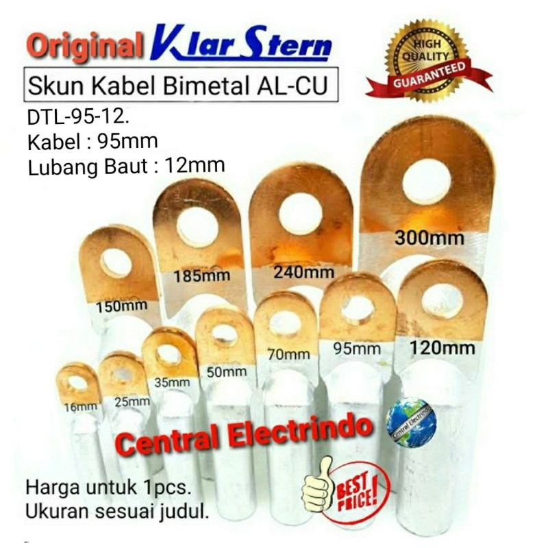 Jual Skun Kabel Bimetal AL-CU DTL-1 95mm-M12 KlarStern High Quality. | Shopee Indonesia