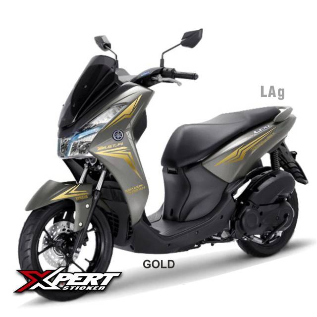 Jual Cutting sticker Yamaha Lexi abu2 striping Gold bahan oracal ...