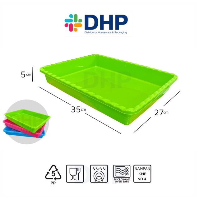 Jual Nampan Segi Plastik Tray Warna Baki Besar Kotak Serbaguna No. 2 3 ...
