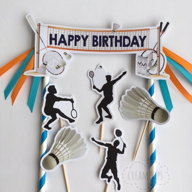 Jual Cake Topper Badminton Hiasan Kue Happy Birthday | Shopee Indonesia