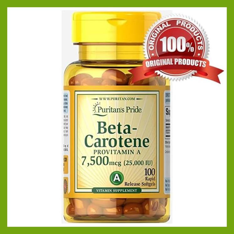 Jual PURITANS PRIDE BETA CAROTENE PRO VITAMIN A 25,000 IU 100 SOFTGELS ...