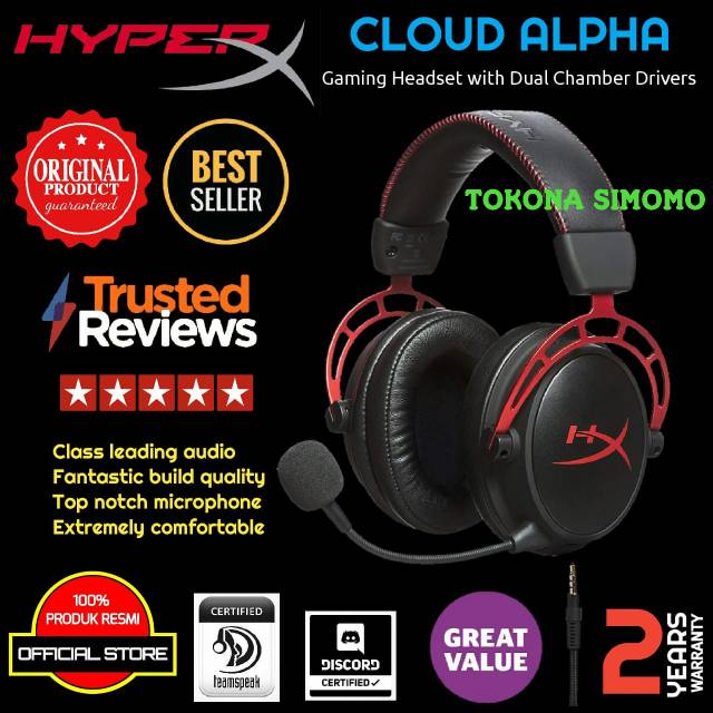 Jual Hyper X / HyperX Cloud Alpha Gaming Headset with Dual Chamber ...