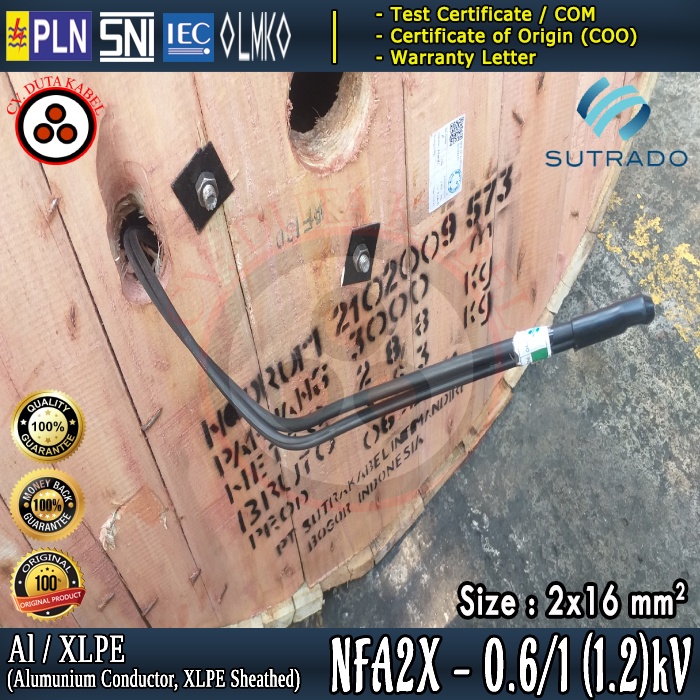 Jual Kabel NFA2X 2x16 mm2 SUTRADO /Twisted Cable/Kabel Udara/Kabel TC ...