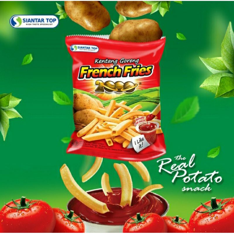Jual French Fries 2000 dari Siantar Top tersedia ukuran 24 gr, 62 gr ...