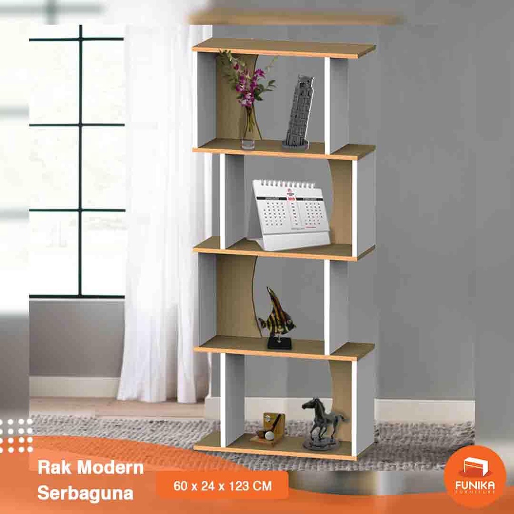 Jual FUNIKA 33602 - Rak Buku 4 Tingkat / Rak Serbaguna 4 Susun / Rak ...