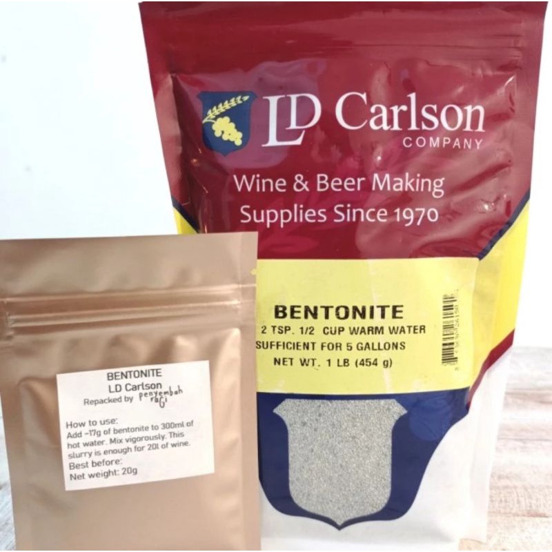 Jual LD Carlson Bentonite Clay Wine Clarifier, repacked 20g | Shopee ...