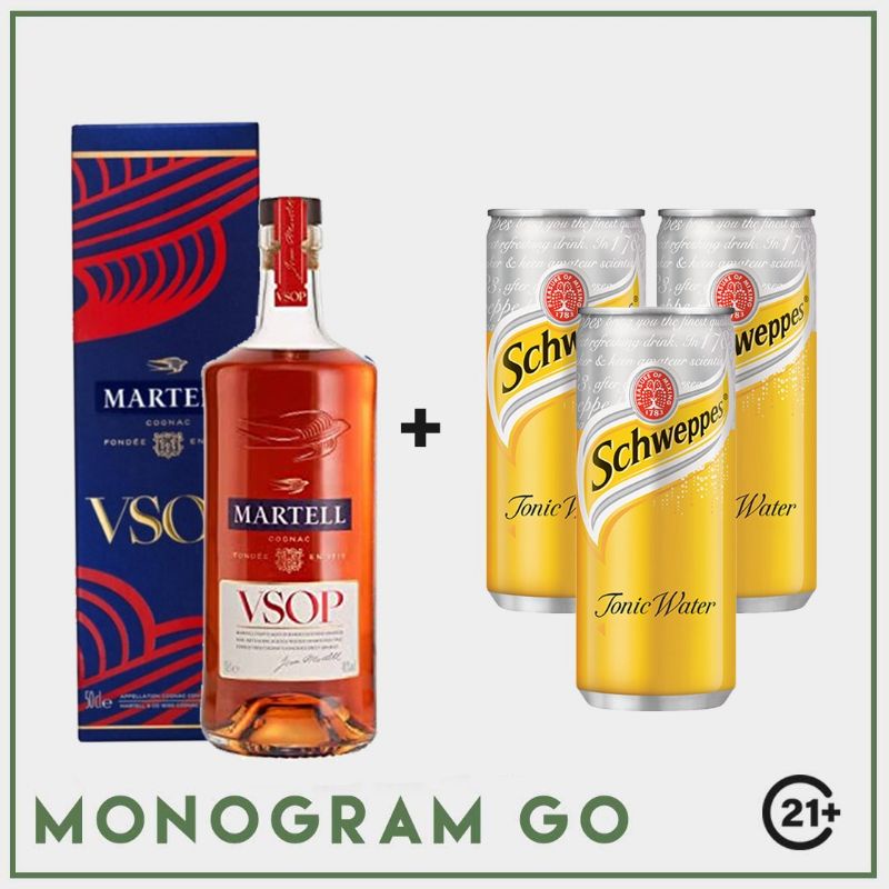 Jual MARTELL VSOP 700ml + 3 Can Schweppes Botanical Water 250ml ...