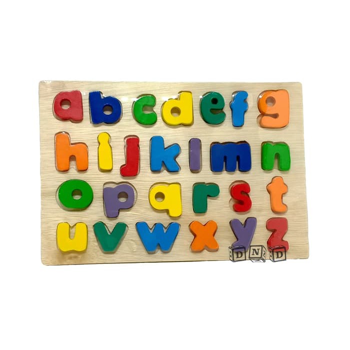 Jual Puzzle Chunky Kayu Alphabet Huruf Kecil Natural | Shopee Indonesia
